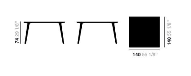 GHER | Square table By arper design Lievore Altherr Molina