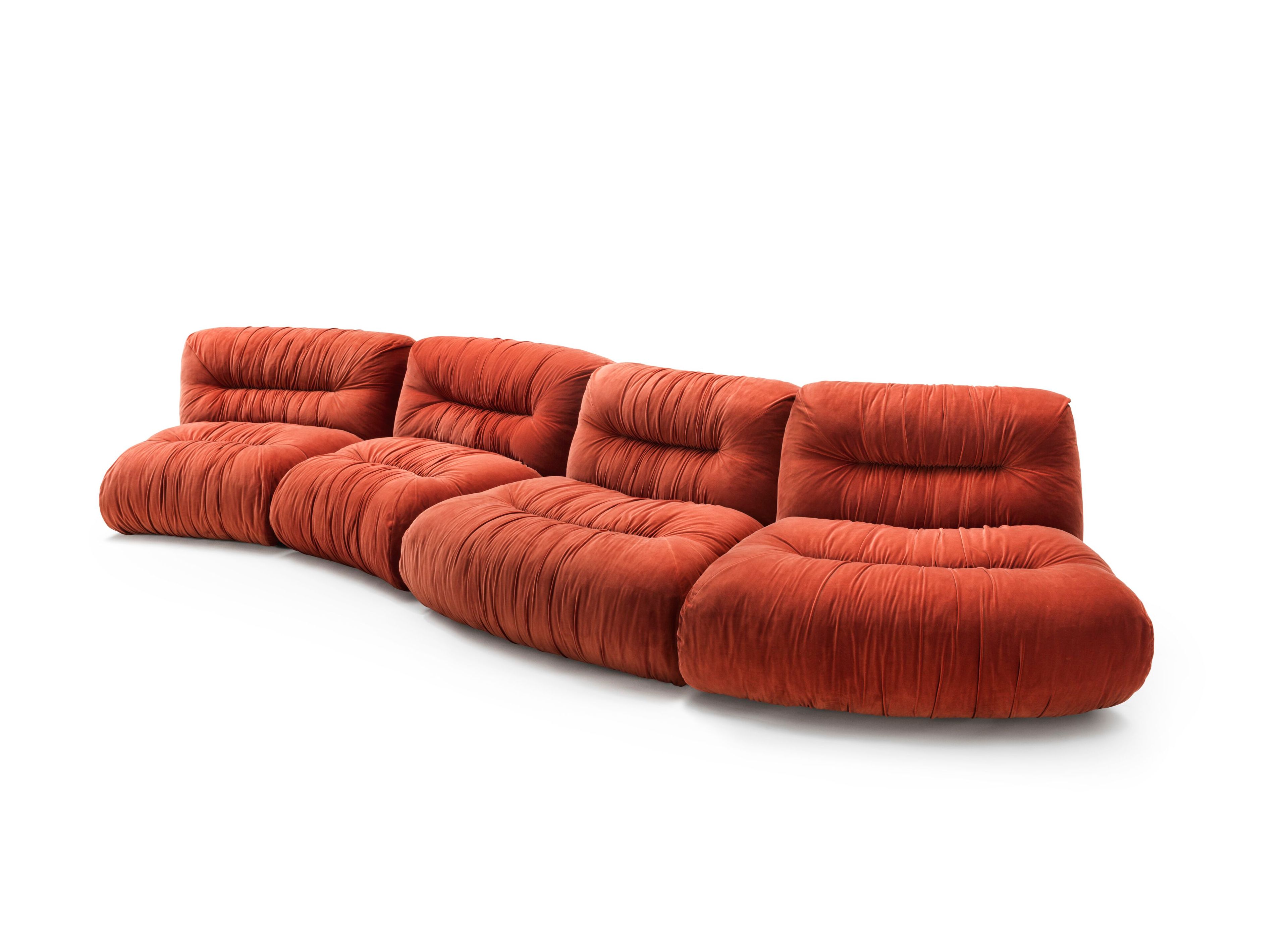 MAMBO Curved sectional velvet sofa By GHIDINI1961 | design Lorenza Bozzoli