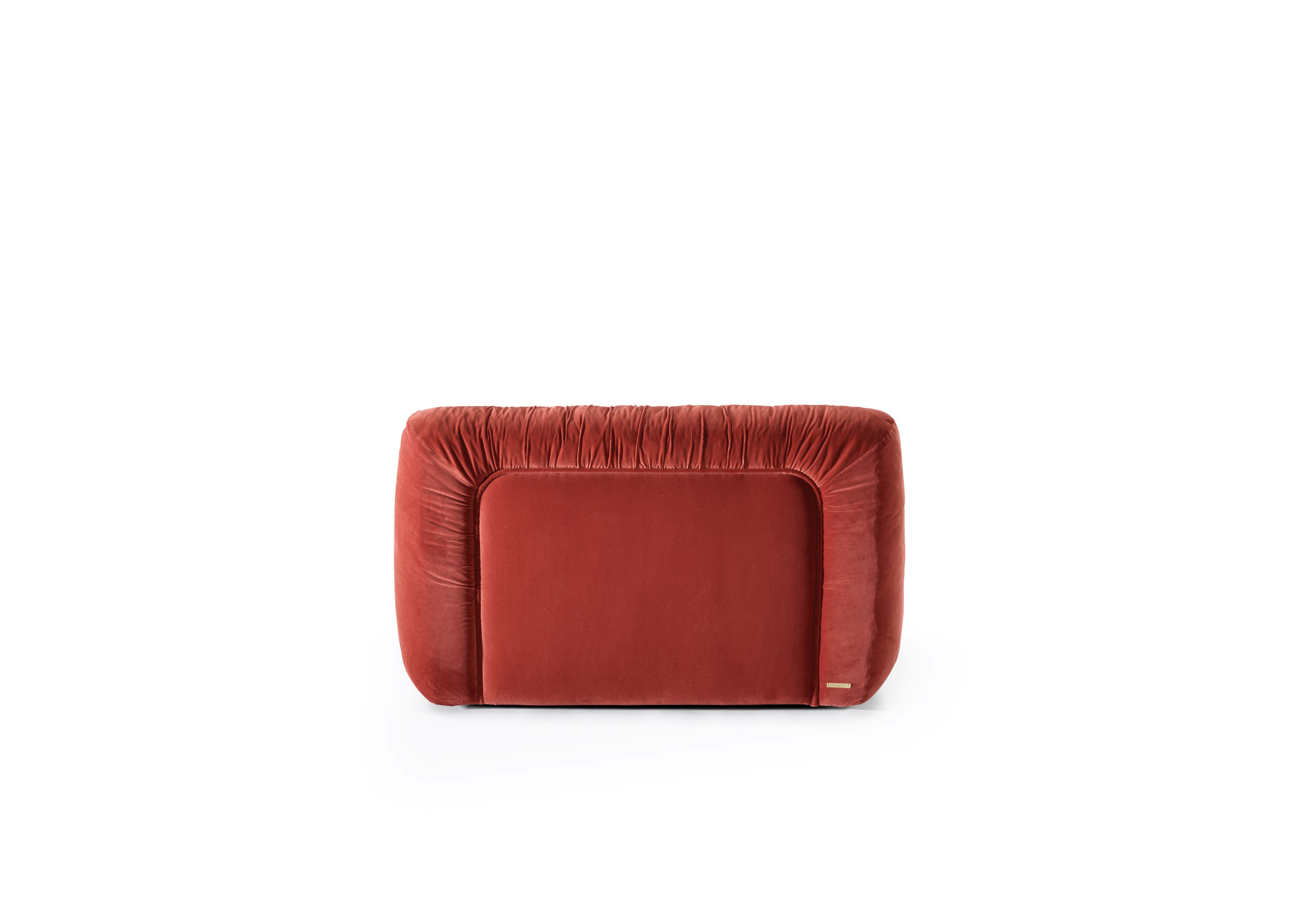 MAMBO Velvet armchair with armrests By GHIDINI1961