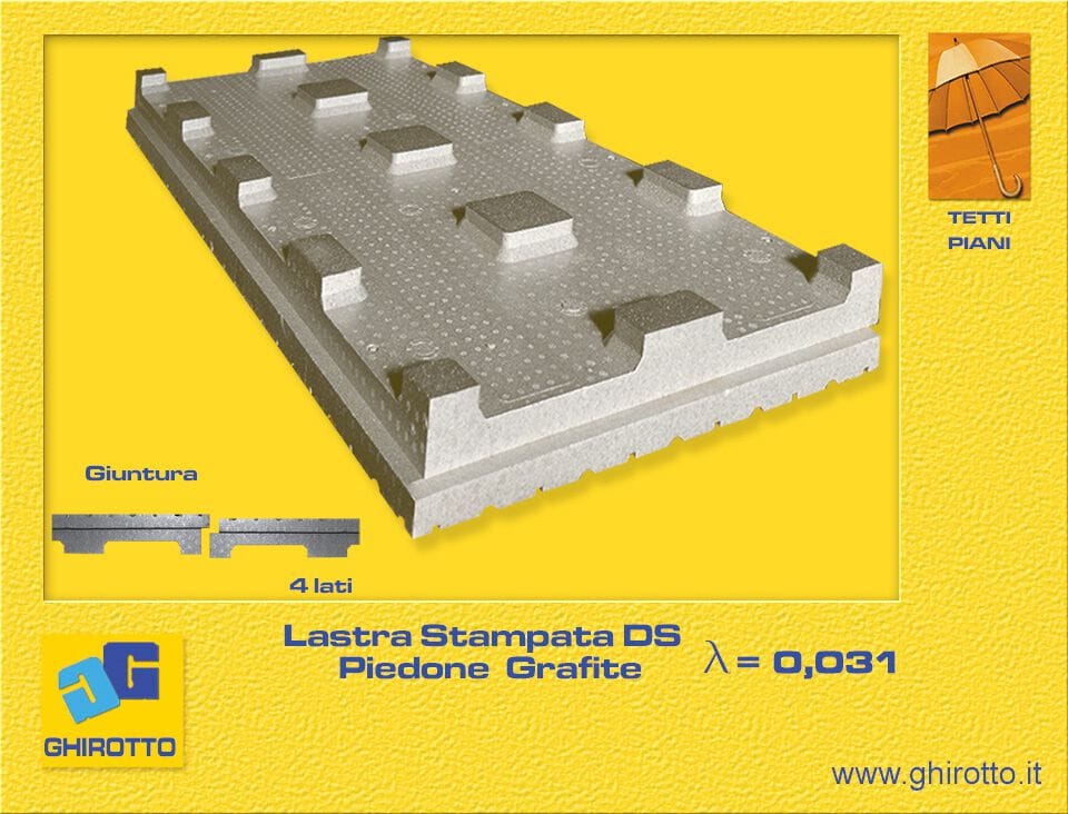 Lastra stampata per isolamento termico di coperture piane DS PIEDONE GRAFITE - GHIROTTO ...