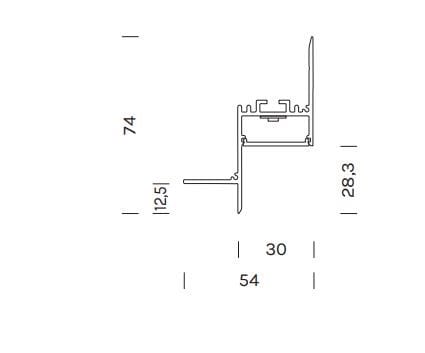 GHOST LINE 30 Aluminium linear lighting profile for LED modules By Olev