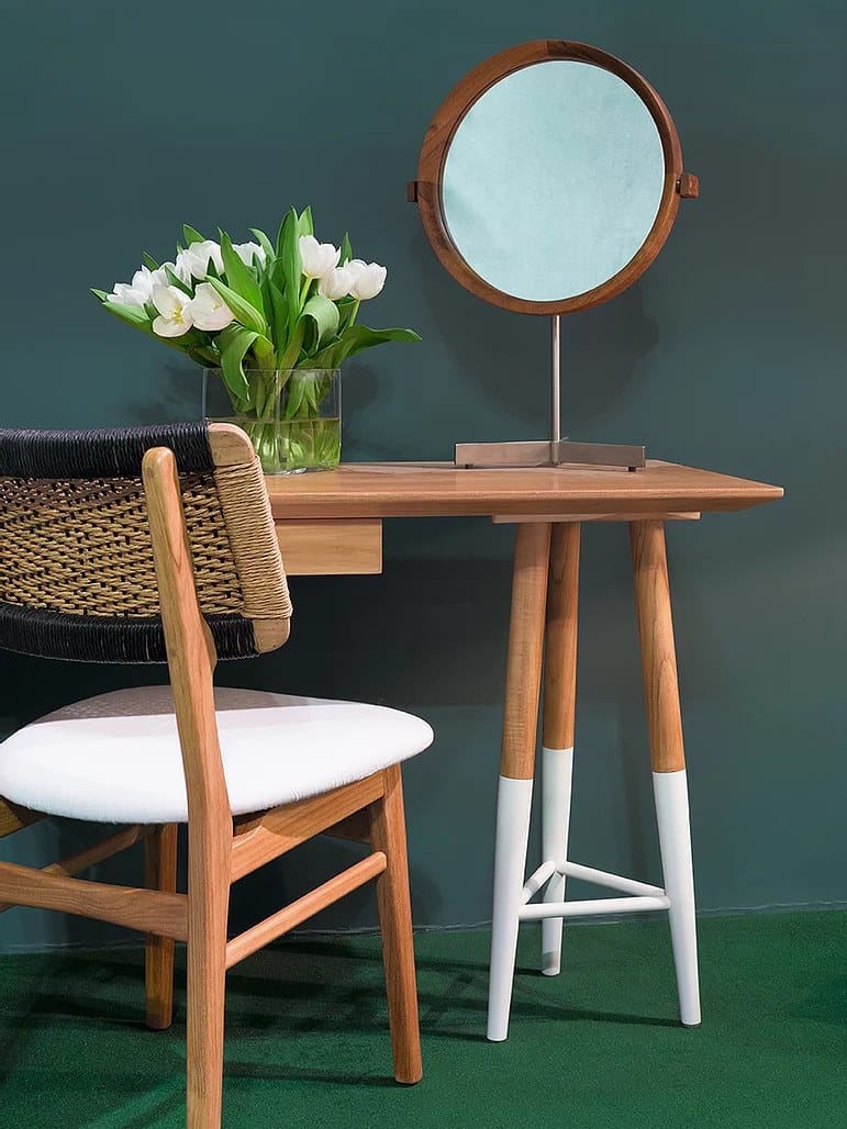 GIANNO | Rectangular writing desk Rectangular teak writing desk with ...