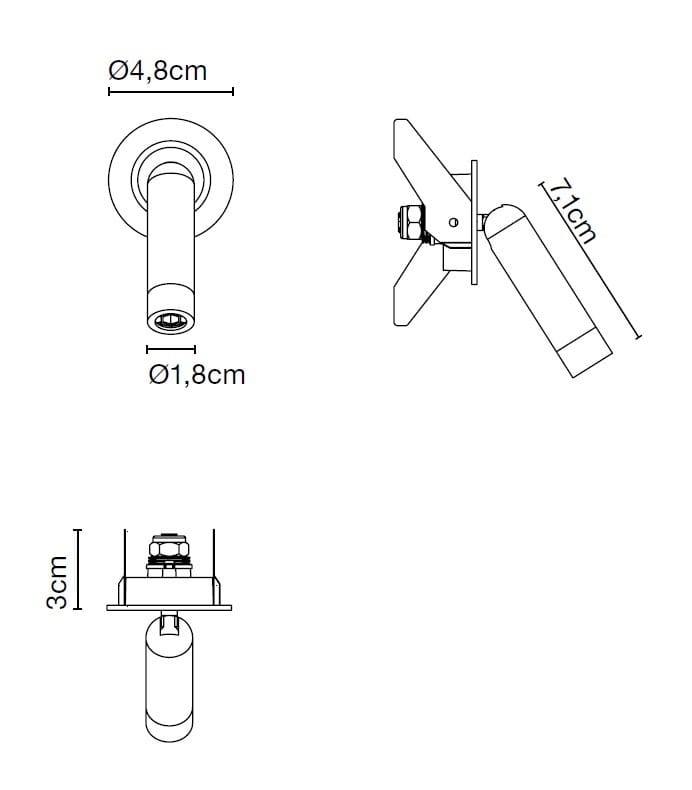 LEDTUBE MINI SPOT Lampe de lecture à LED orientable en aluminium By ...