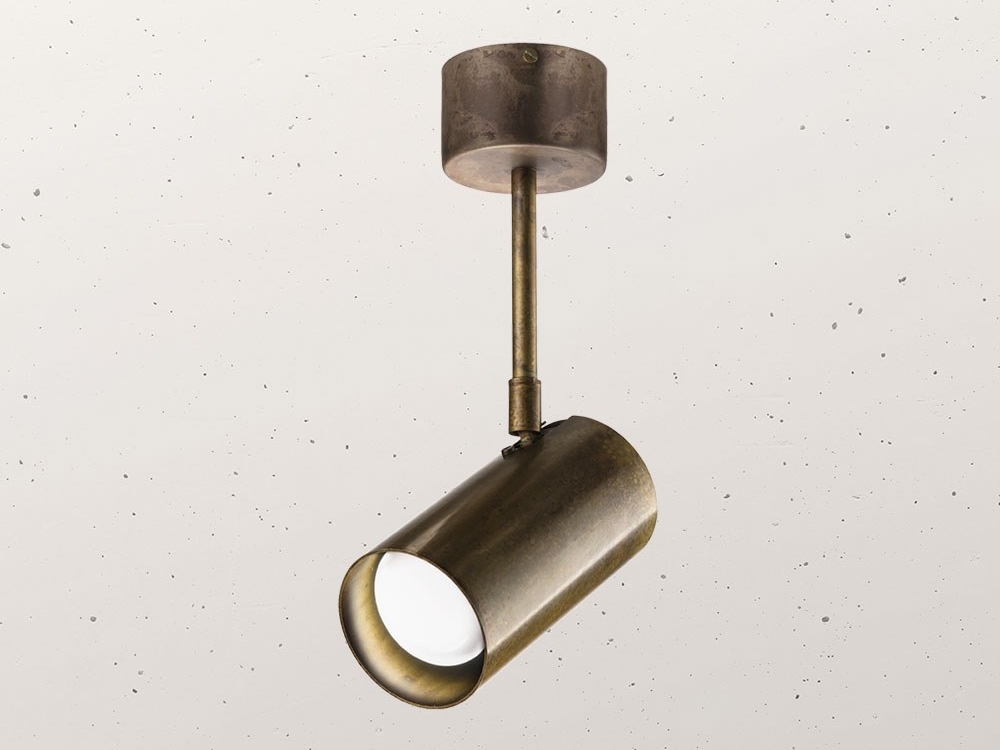 GIRASOLI 214.08 Adjustable round brass spotlight By Il Fanale