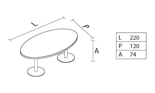 GLAM Oval wooden meeting table By Styloffice