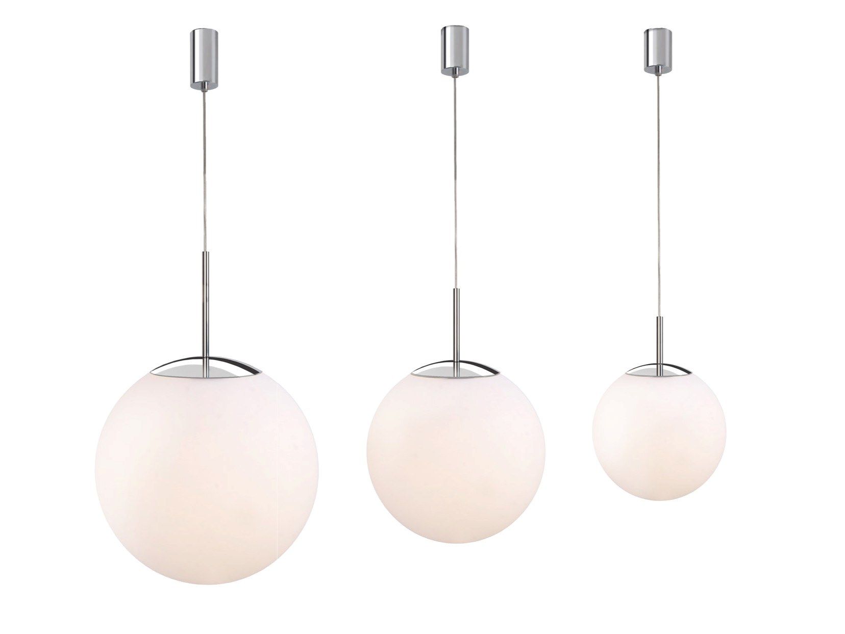 GLASKUGELLEUCHTE | Opal glass pendant lamp By Mawa Design design Daniel ...
