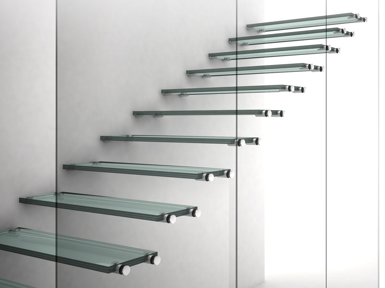 GLASS STEP Open staircase By IAM DESIGN