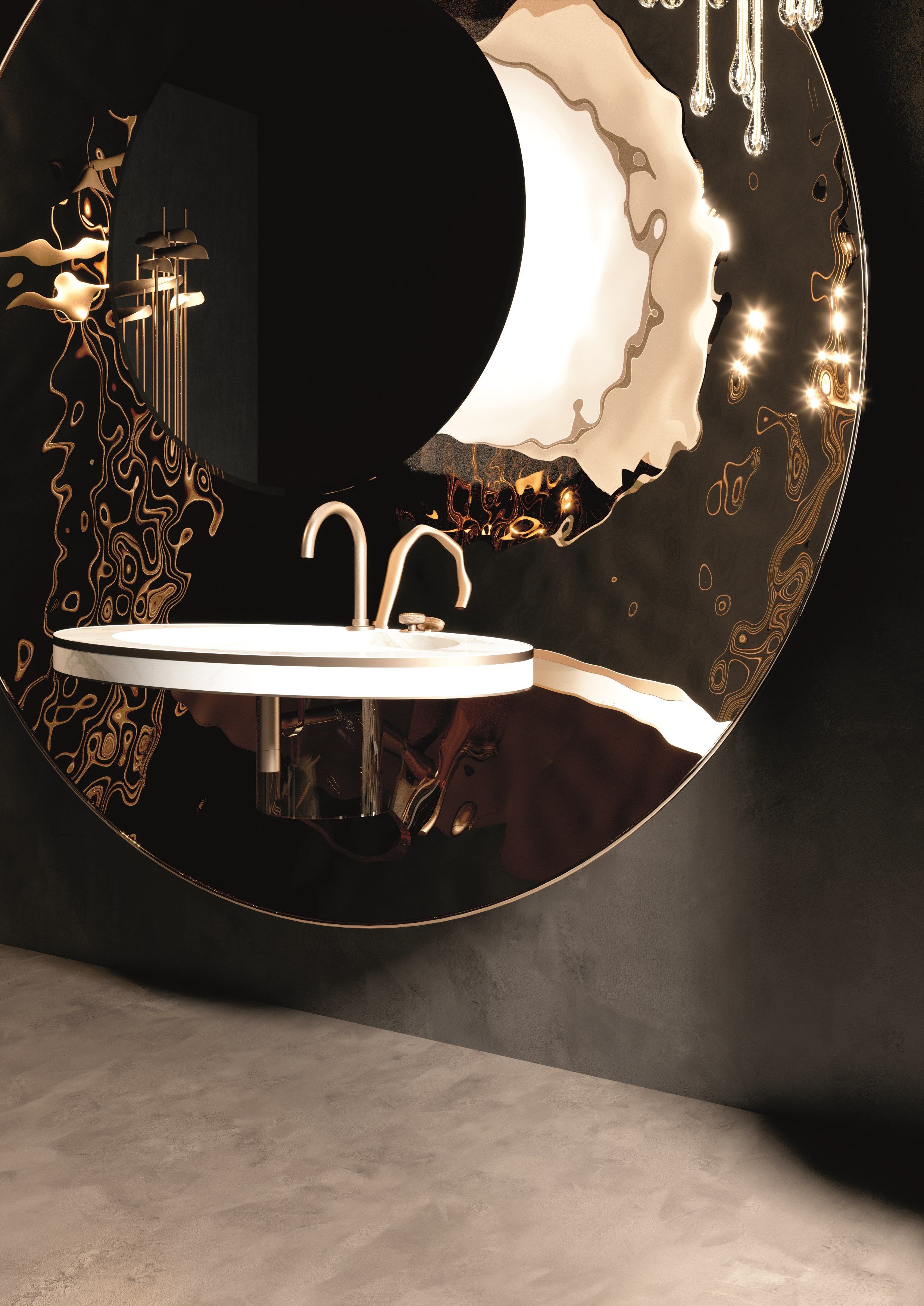 Washbasin / mirror GLOBE BRONZE+GOLD BASIN Globe Collection By ...