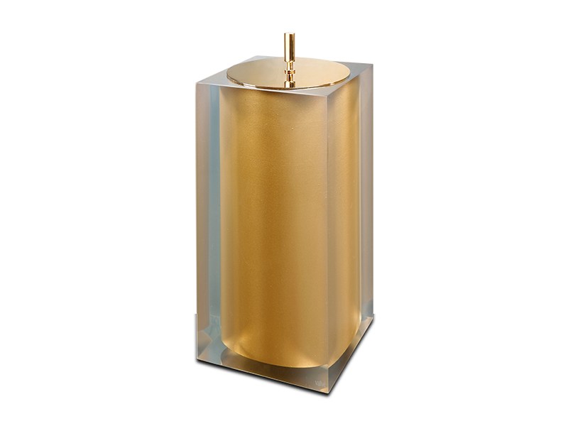 GOLD GLOSS SMALL | Bathroom waste bin Resin bathroom waste bin By Vallvé