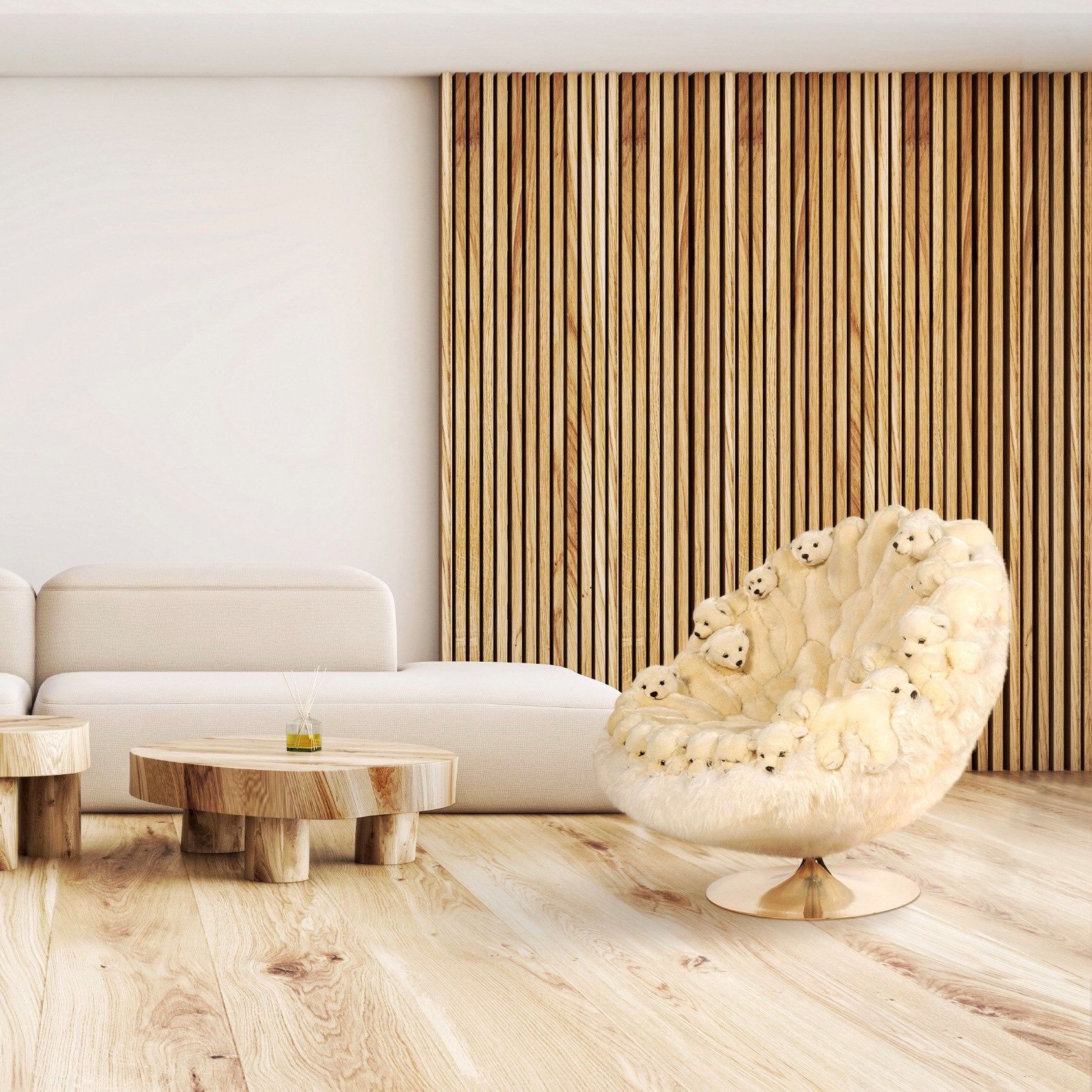 GOLDEN ICEBERG Upholstered polyester armchair By APCOLLECTION