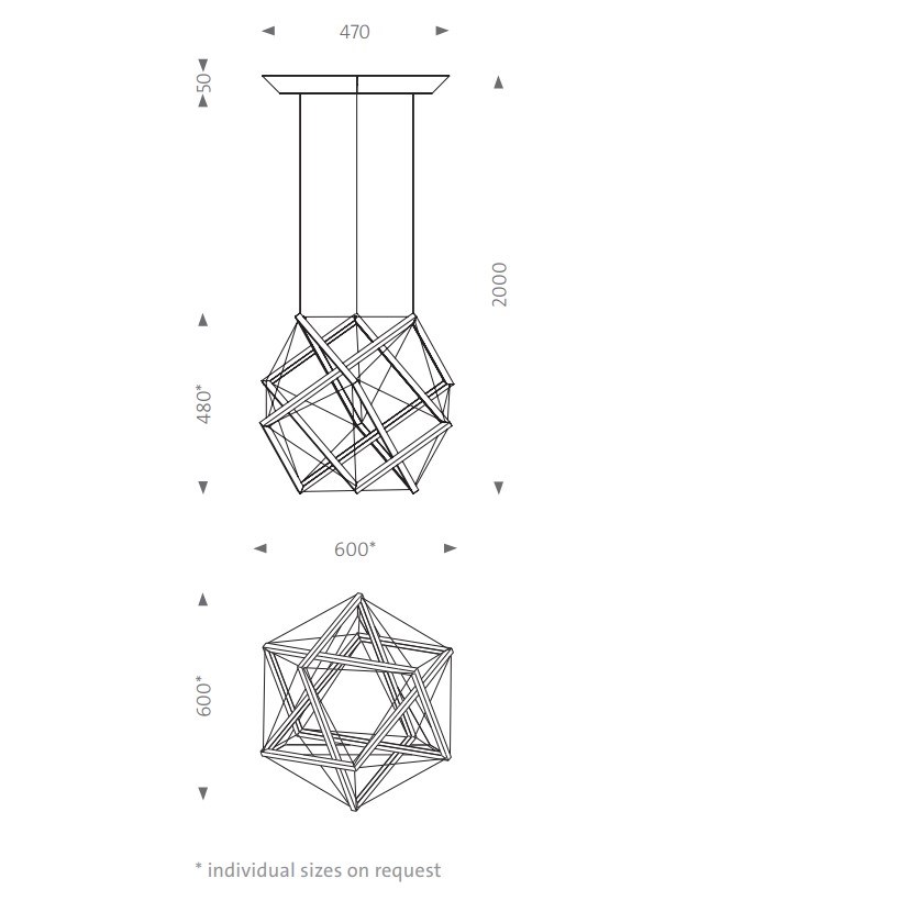 GOLDENER SCHNITT 2 pendant lamp By Mawa Design design Lutz Köbele-Lipp