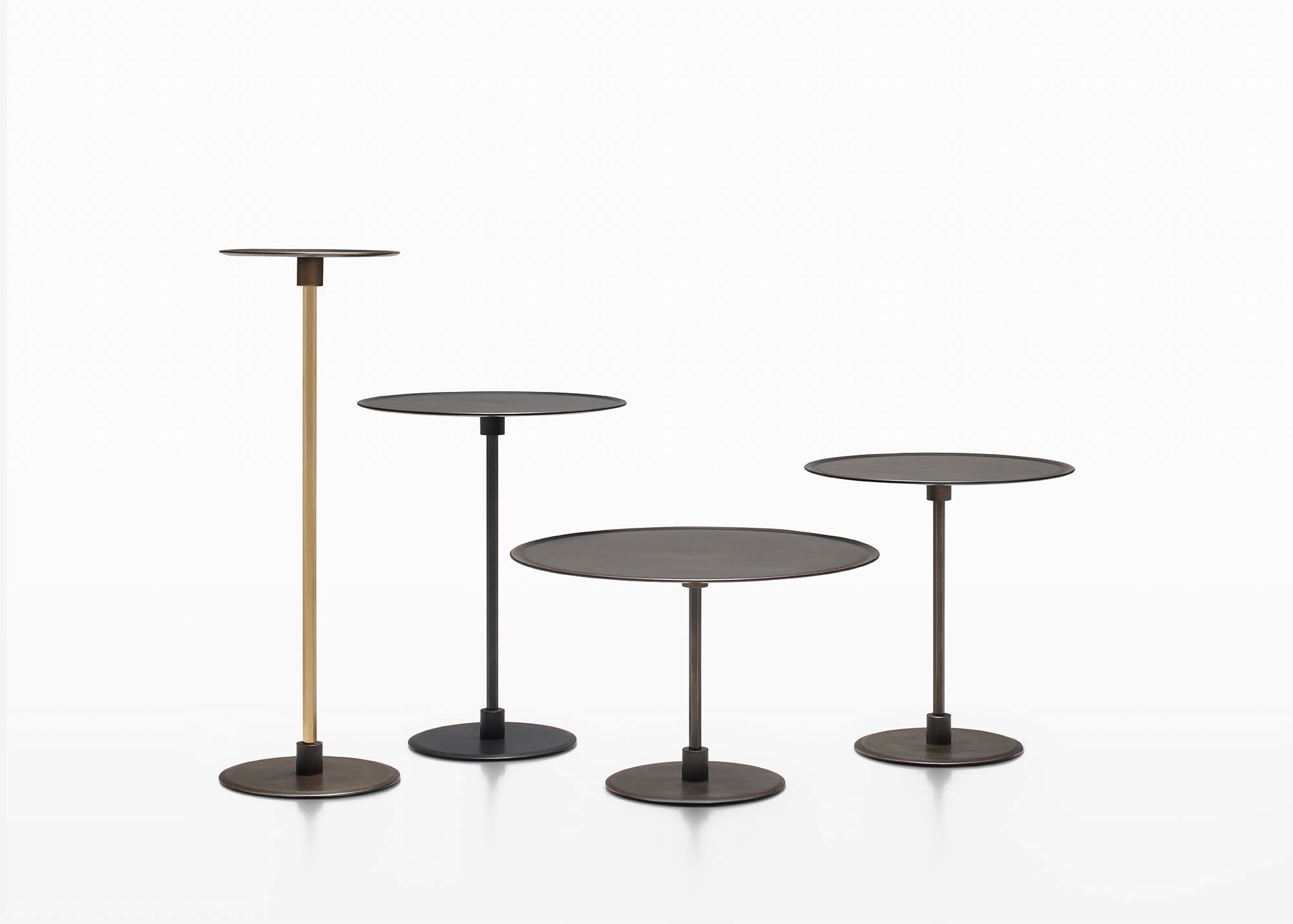Round metal coffee table GONG By ACERBIS design Gianfranco Frattini