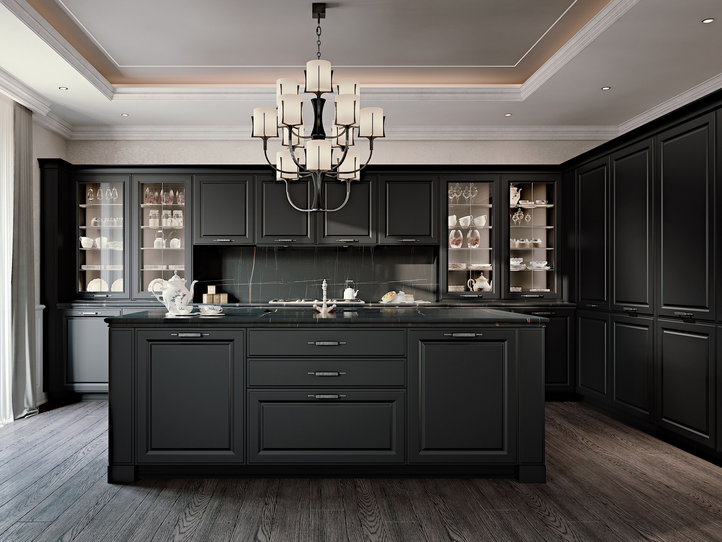 GONZAGA Fitted kitchen with island By SCIC