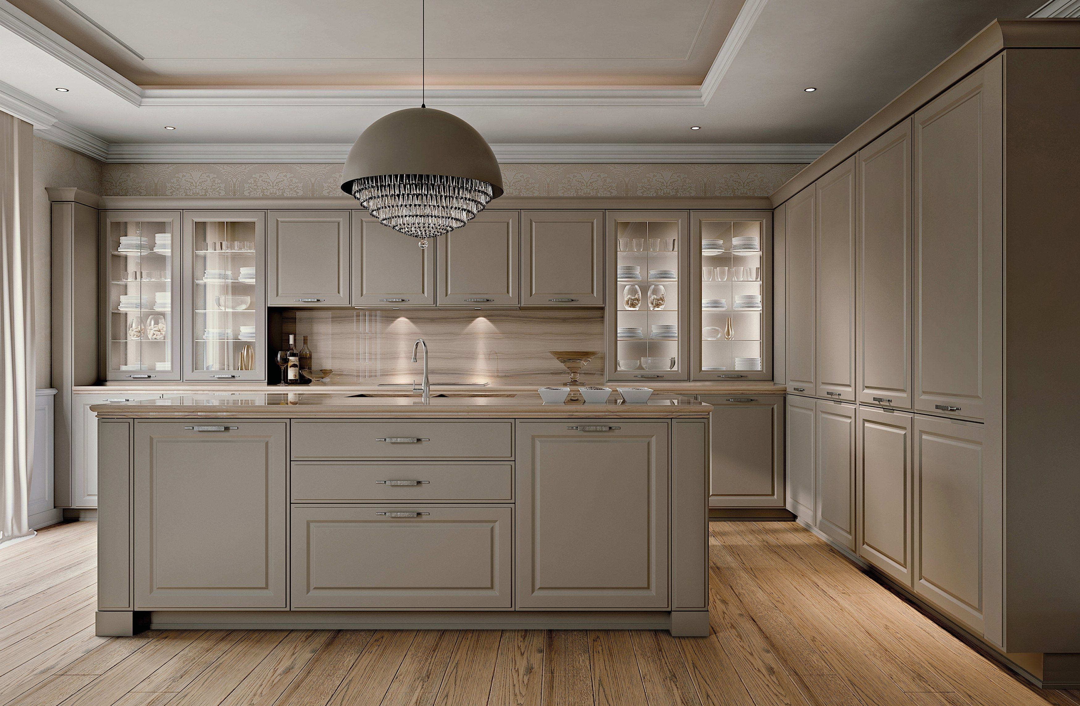 GONZAGA Fitted kitchen with island By SCIC