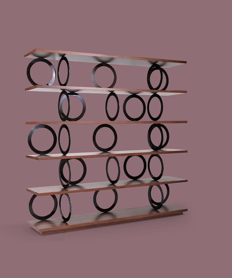 Open modular bookcase GORDON By Borzalino design Carlo Bimbi