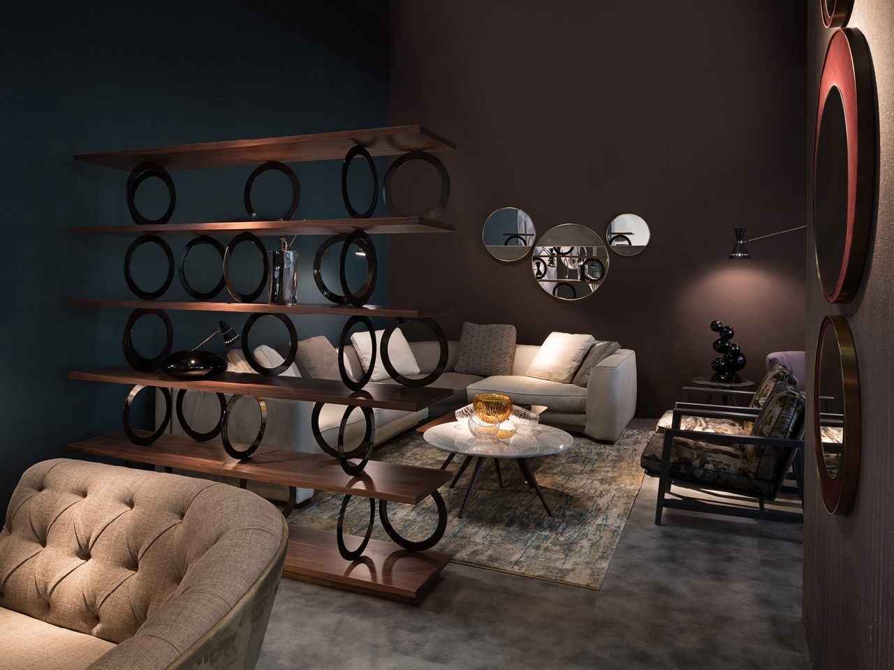 Open modular bookcase GORDON By Borzalino design Carlo Bimbi