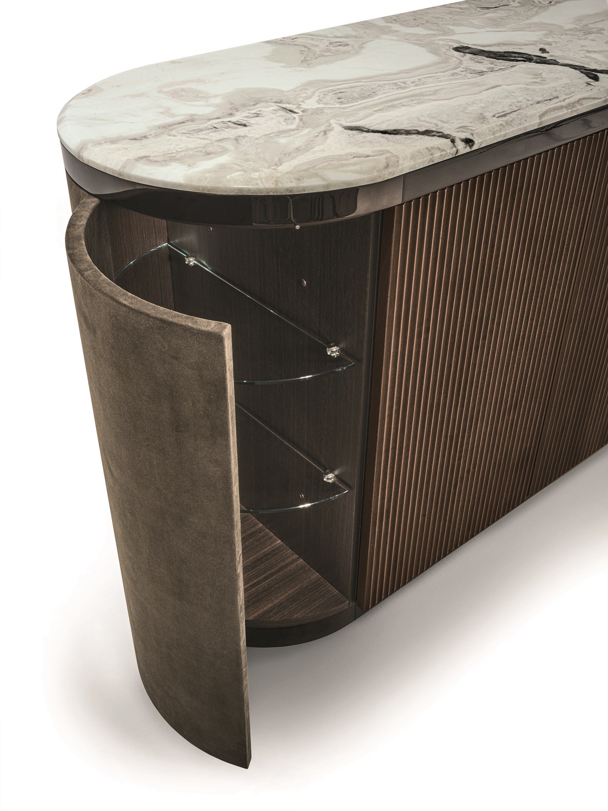 Solid wood sideboard GORDON WAVE By Longhi design Giuseppe Viganò