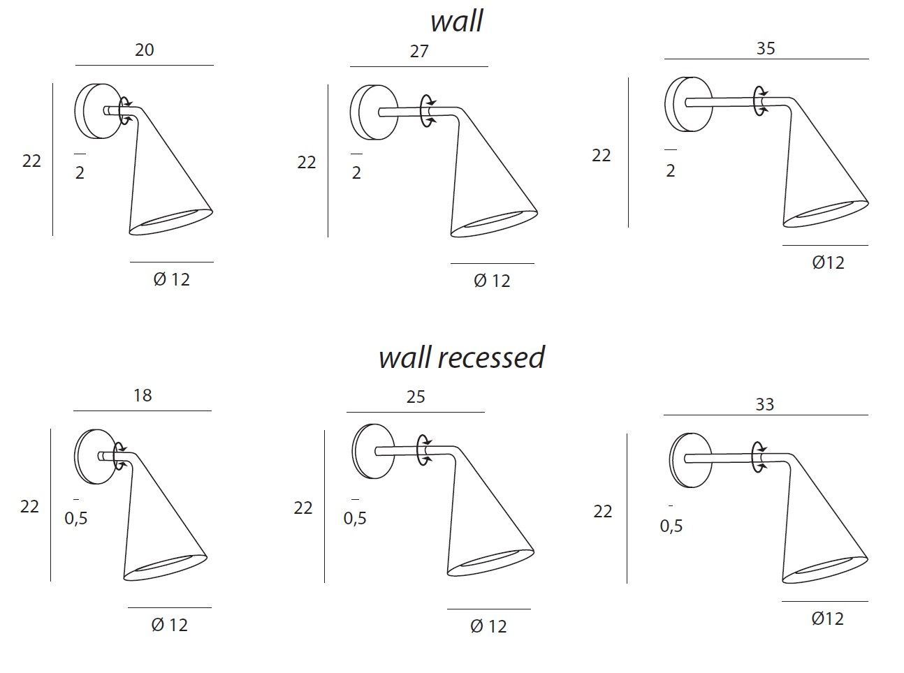 GORDON Adjustable wall light By Tooy | design Corrado Dotti