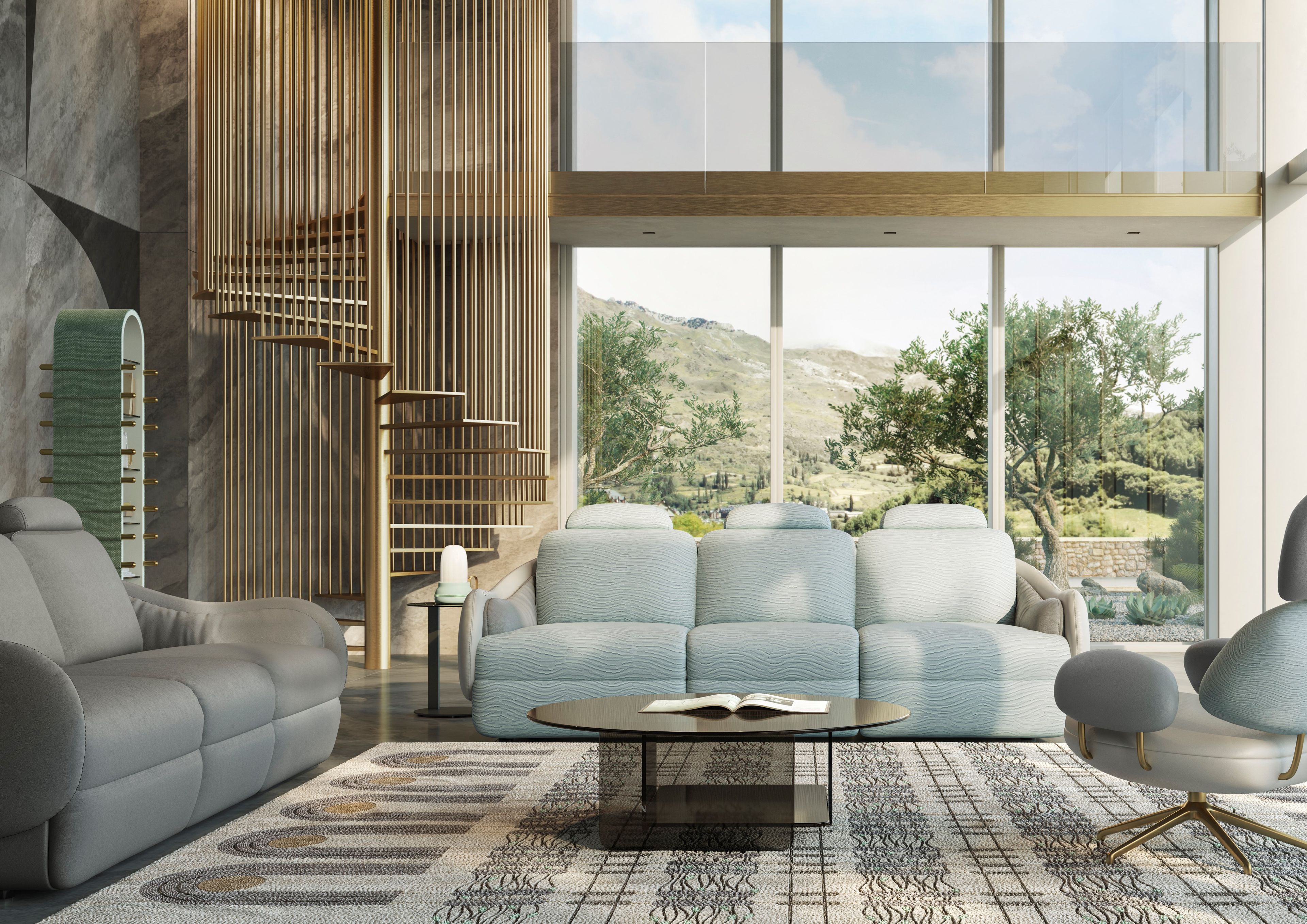 Handmade rectangular recycled PET rug GORGONIA By Natuzzi Italia design ...