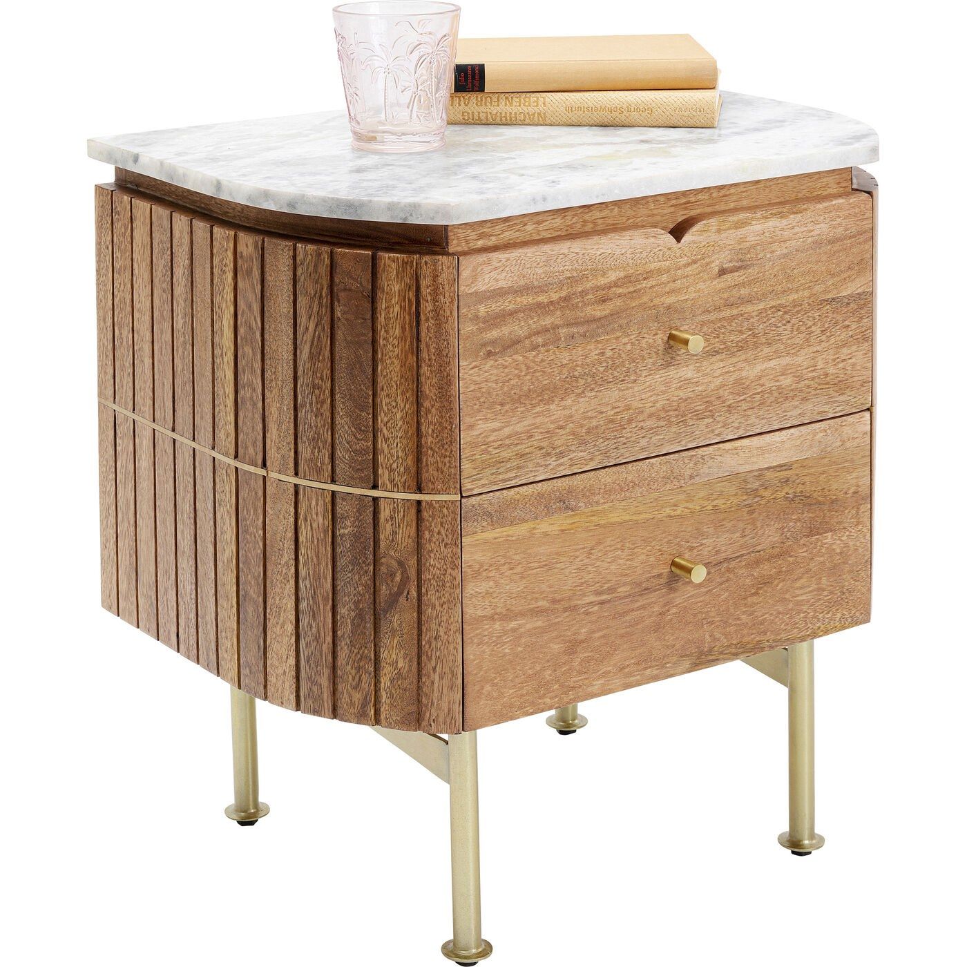 GRACE Solid wood bedside table with drawers By KARE Design
