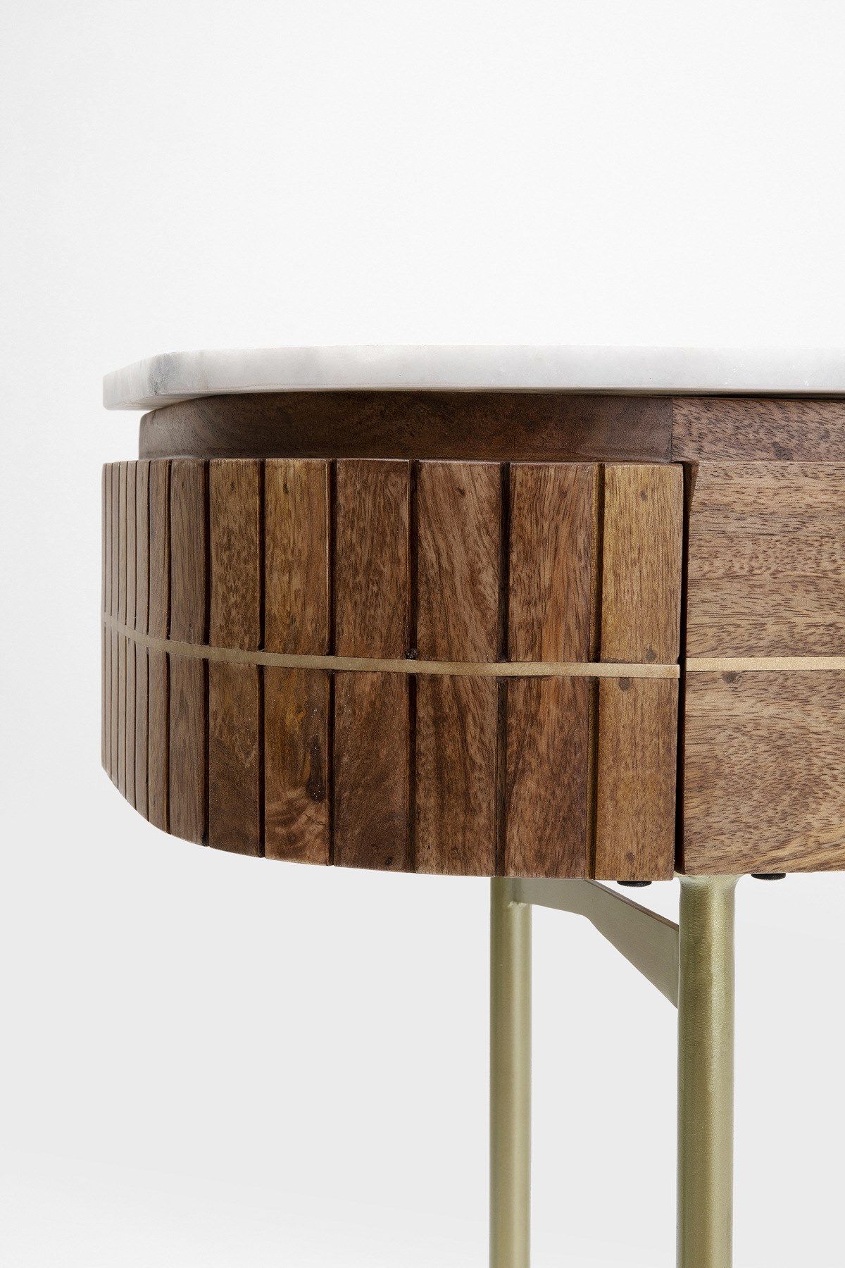 GRACE Demilune solid wood console table with drawers By KARE Design