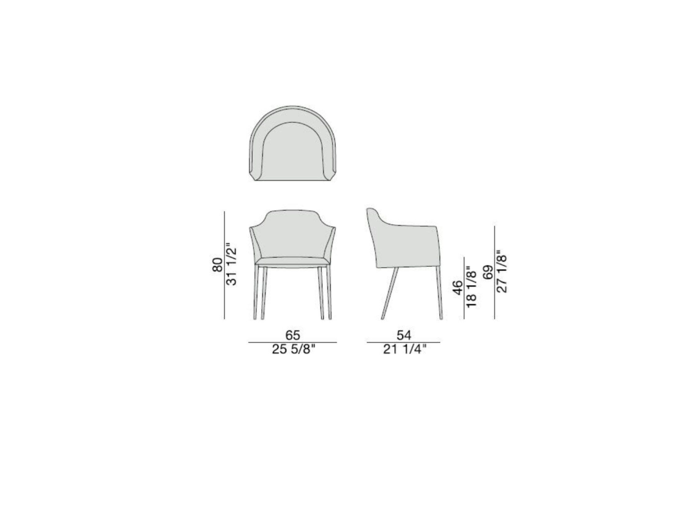 GRACE Upholstered fabric chair with armrests By Porada | design Gino ...