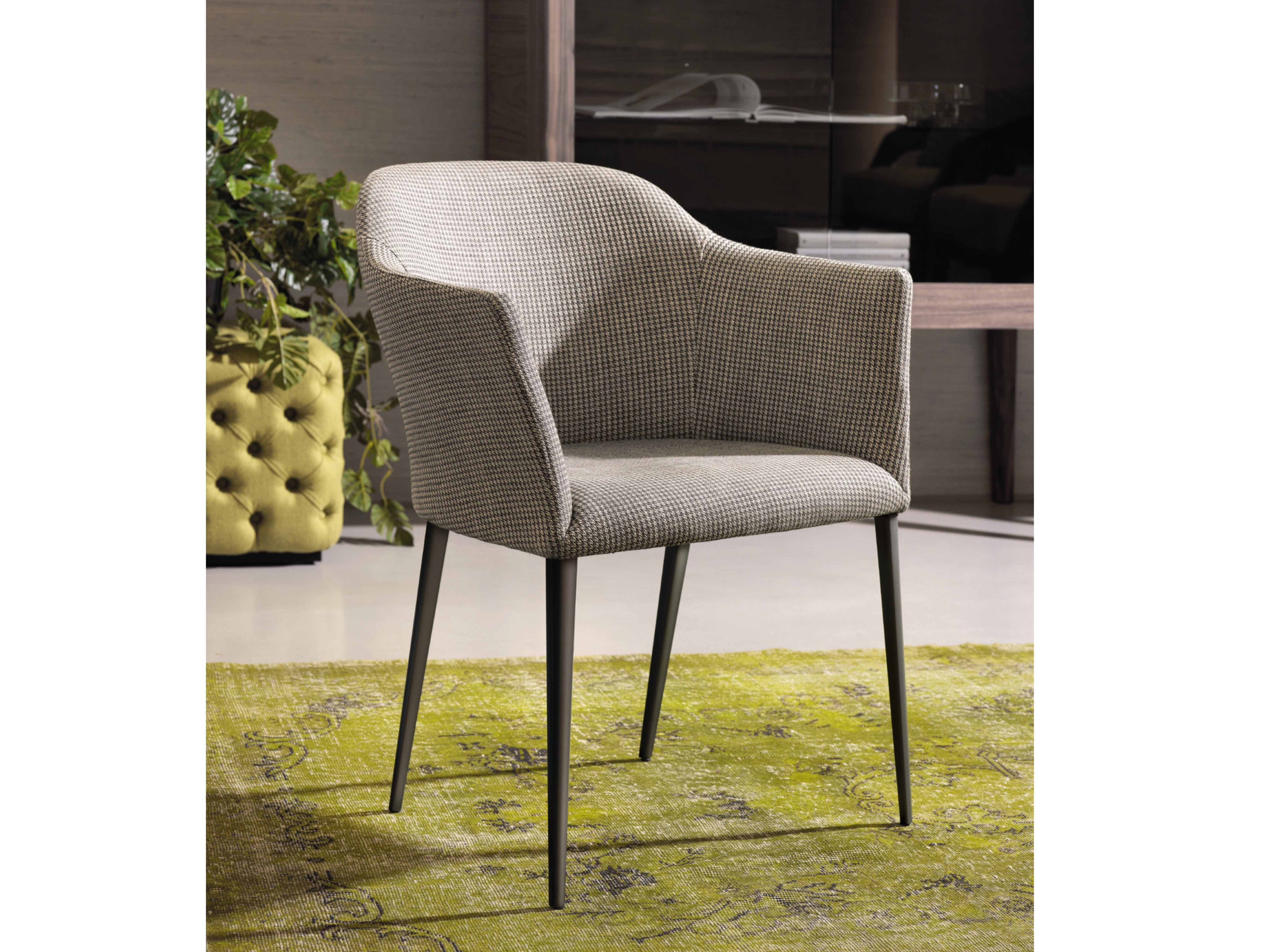 GRACE Upholstered fabric chair with armrests By Porada | design Gino ...