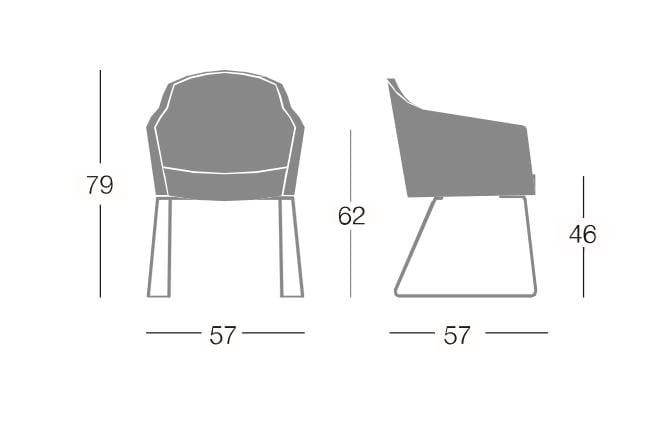 Petit fauteuil luge rembourré en tissu GRACE | Petit fauteuil luge By Segis