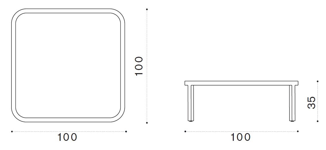 GRAND LIFE Square ceramic coffee table By Ethimo | design Christophe Pillet