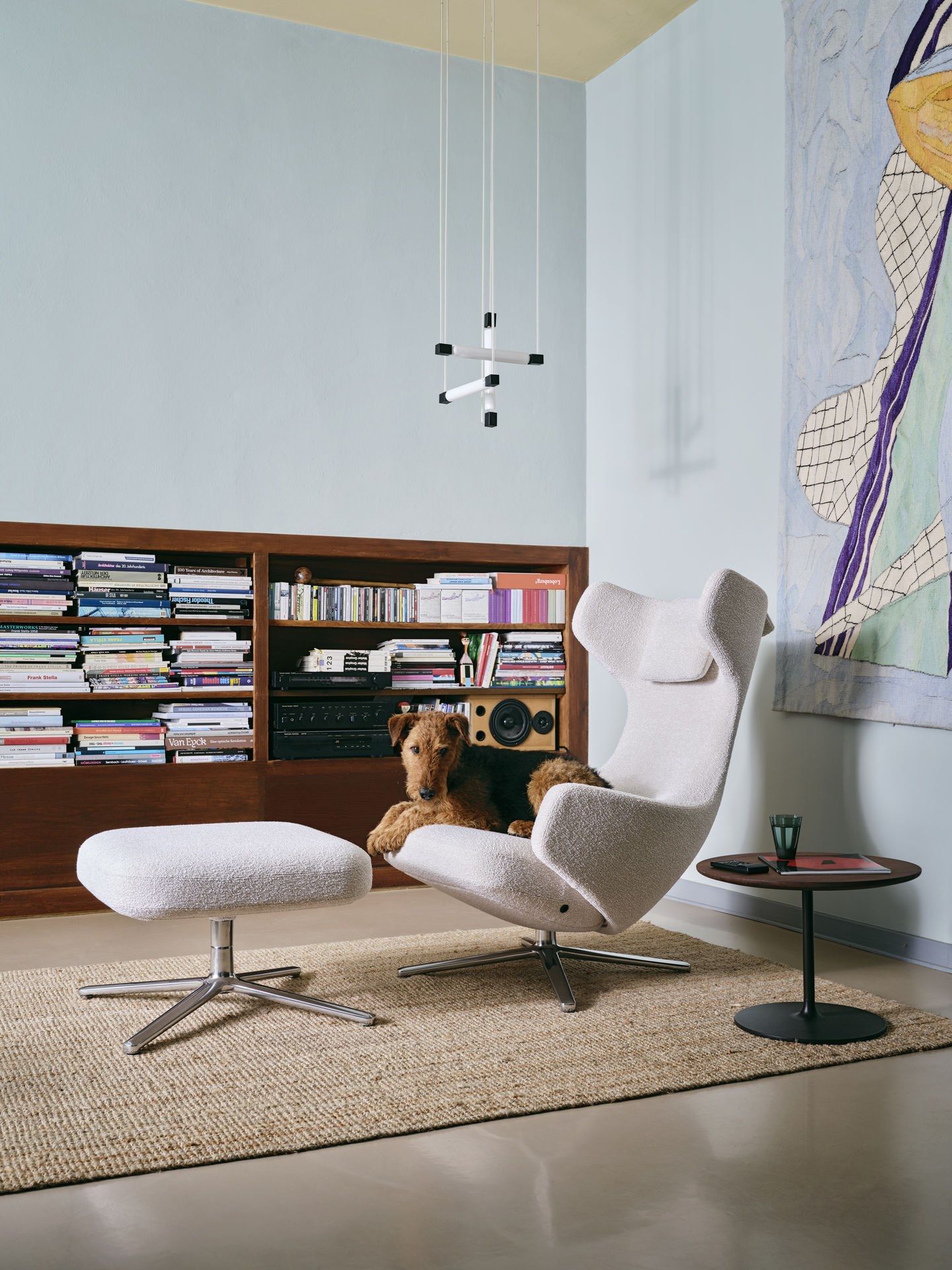 REPOS & GRAND REPOS Swivel recliner armchair with footstool By Vitra ...