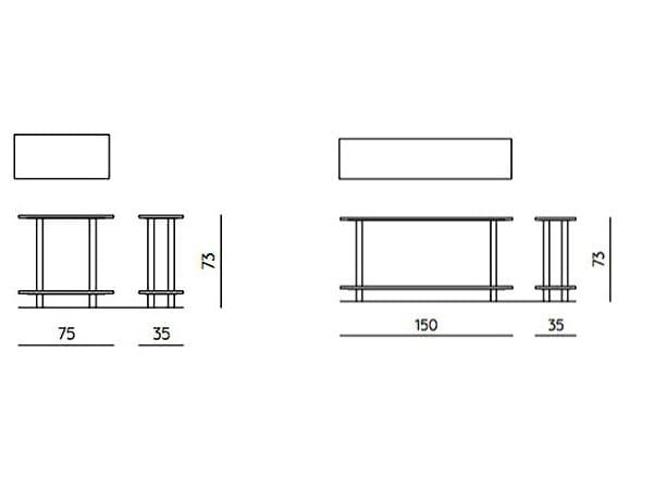 GRANDE CONSOLE HAUTE | Wooden console table By Objets Architecturaux ...