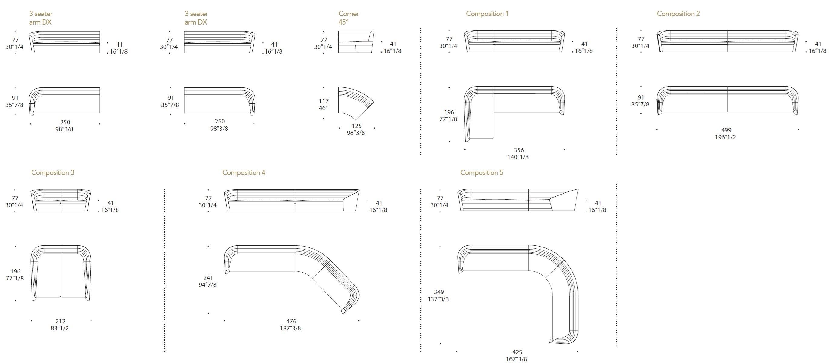 PININFARINA HOME DESIGN Divano in tessuto con chaise longue By Reflex ...