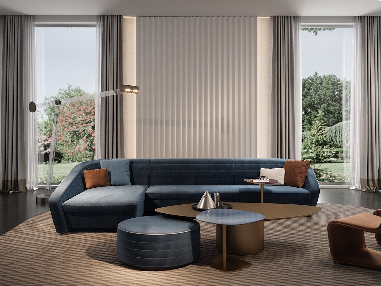 PININFARINA HOME DESIGN Divano in tessuto con chaise longue By Reflex ...