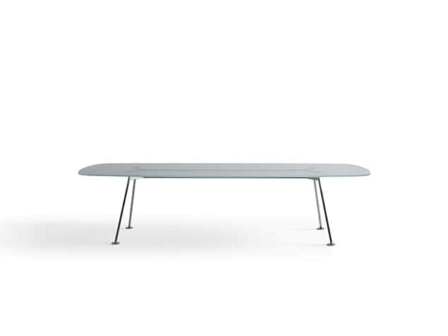 GRASSHOPPER Rectangular natural stone meeting table By Knoll | design Piero Lissoni
