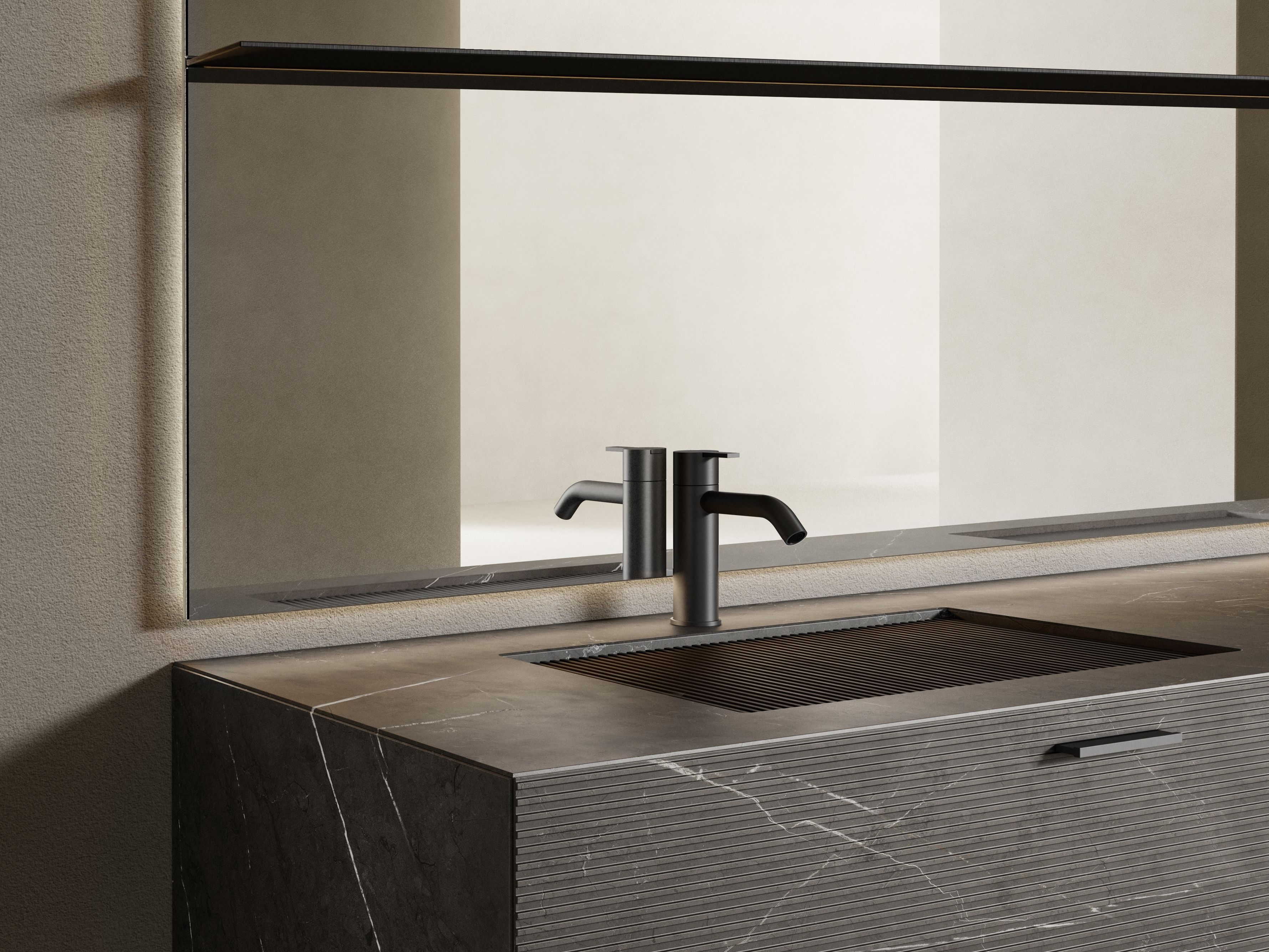 GT50 | Washbasin with integrated countertop By INBANI