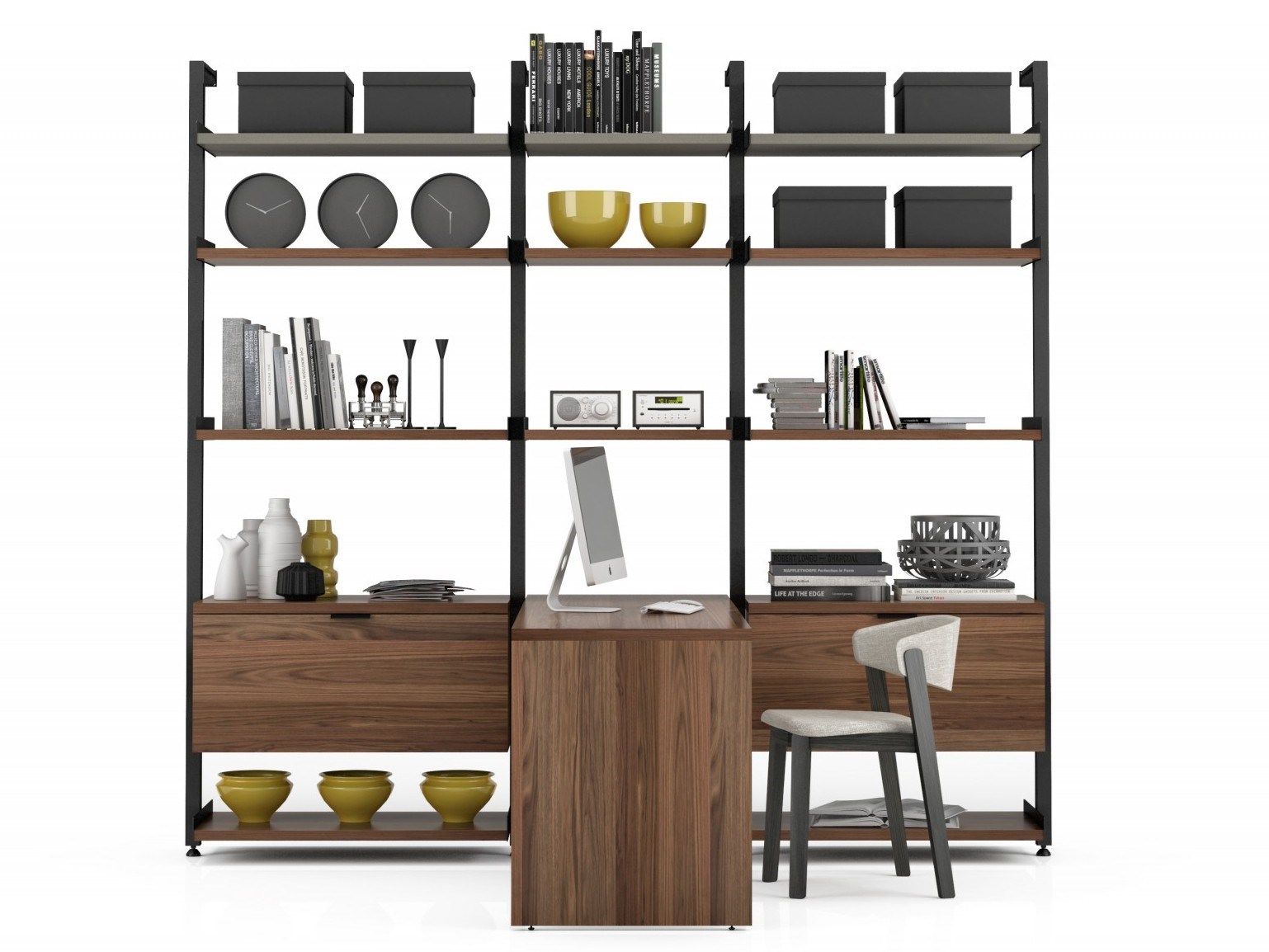GRAVITY | Storage wall with secretary desk Gravity Collection By Huppé ...