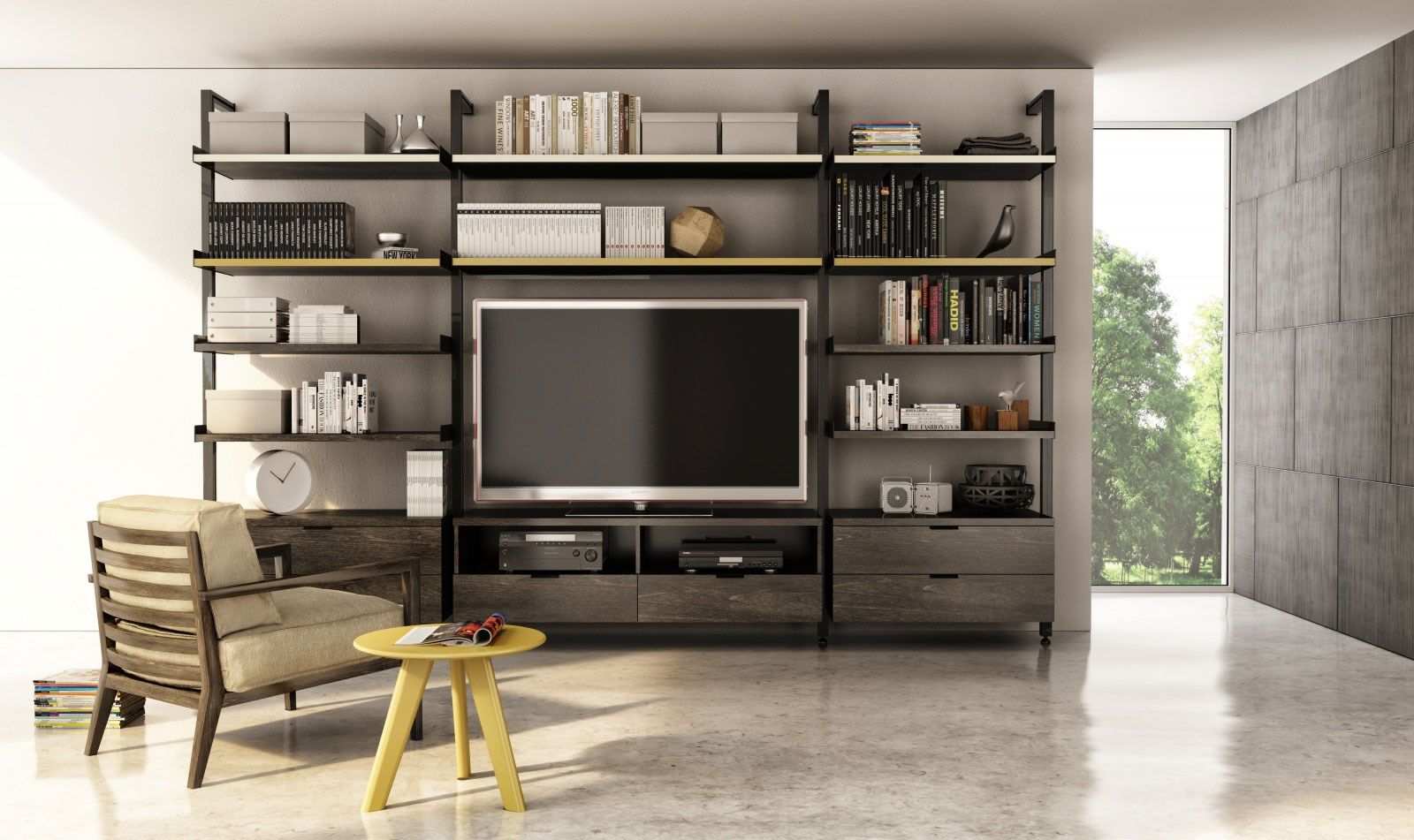 GRAVITY | Storage wall with secretary desk Gravity Collection By Huppé ...
