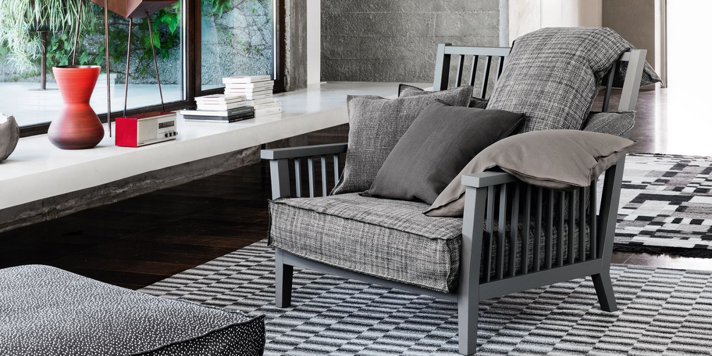 Armchair with armrests GRAY 01 By Gervasoni design Paola Navone