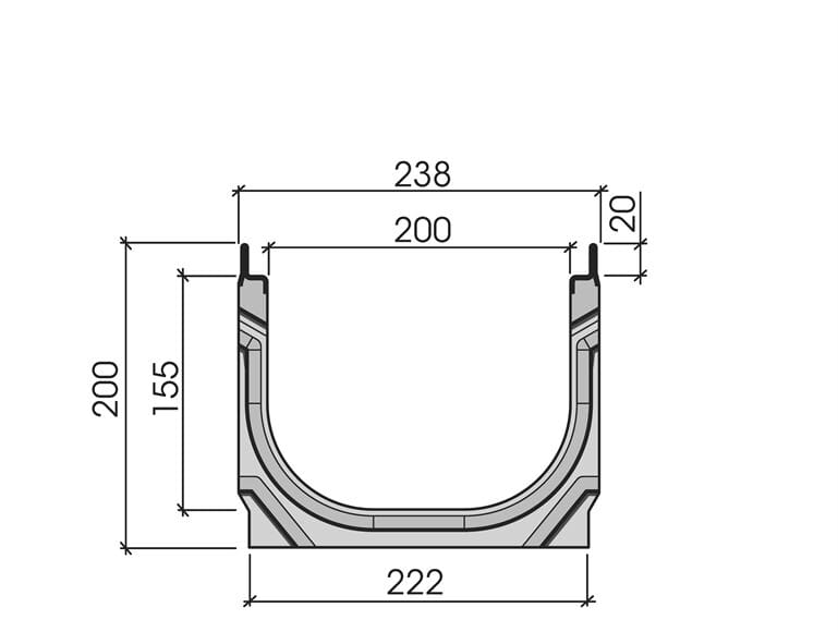 FILCOTEN PRO 200 H200 BORDO ZINCATO | Drainage channel and part ...