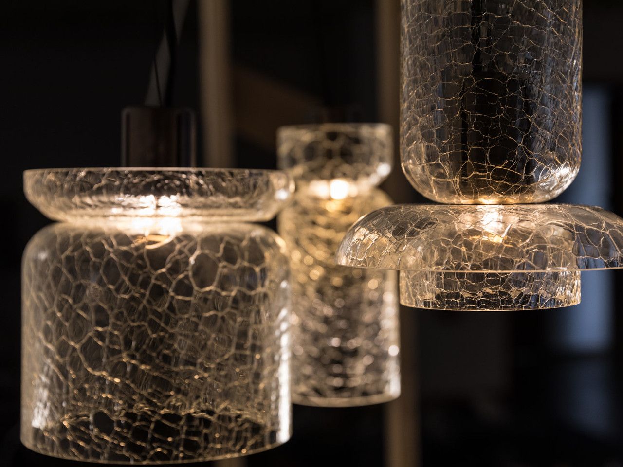 LED blown glass pendant lamp GREENWAY CRACKLE S4 Crackle Collection By ...