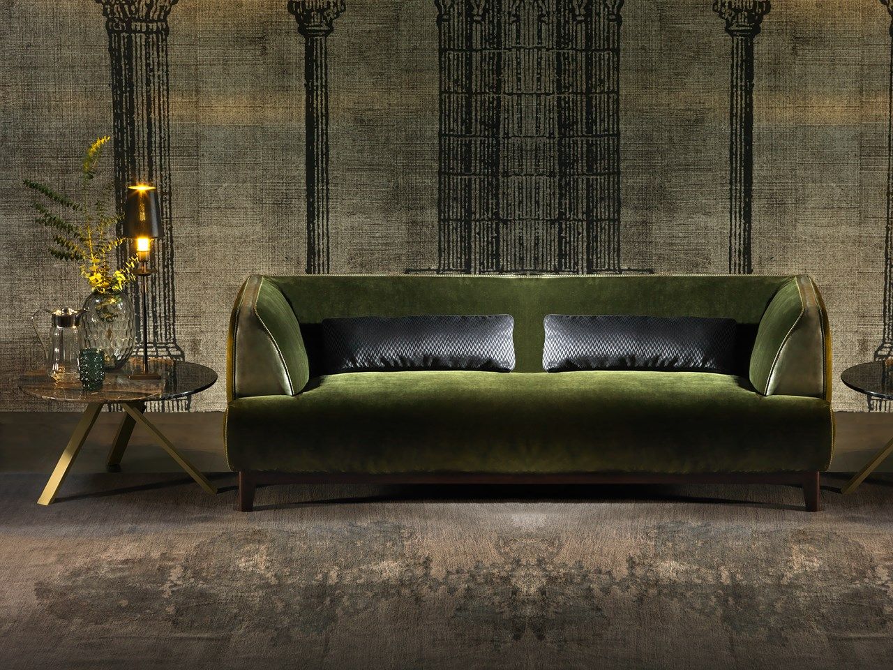 GREG | Velvet sofa By Borzalino design Carlo Bimbi