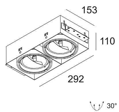 GRID IN TRIMLESS Recessed adjustable multiple spotlight By DeltaLight