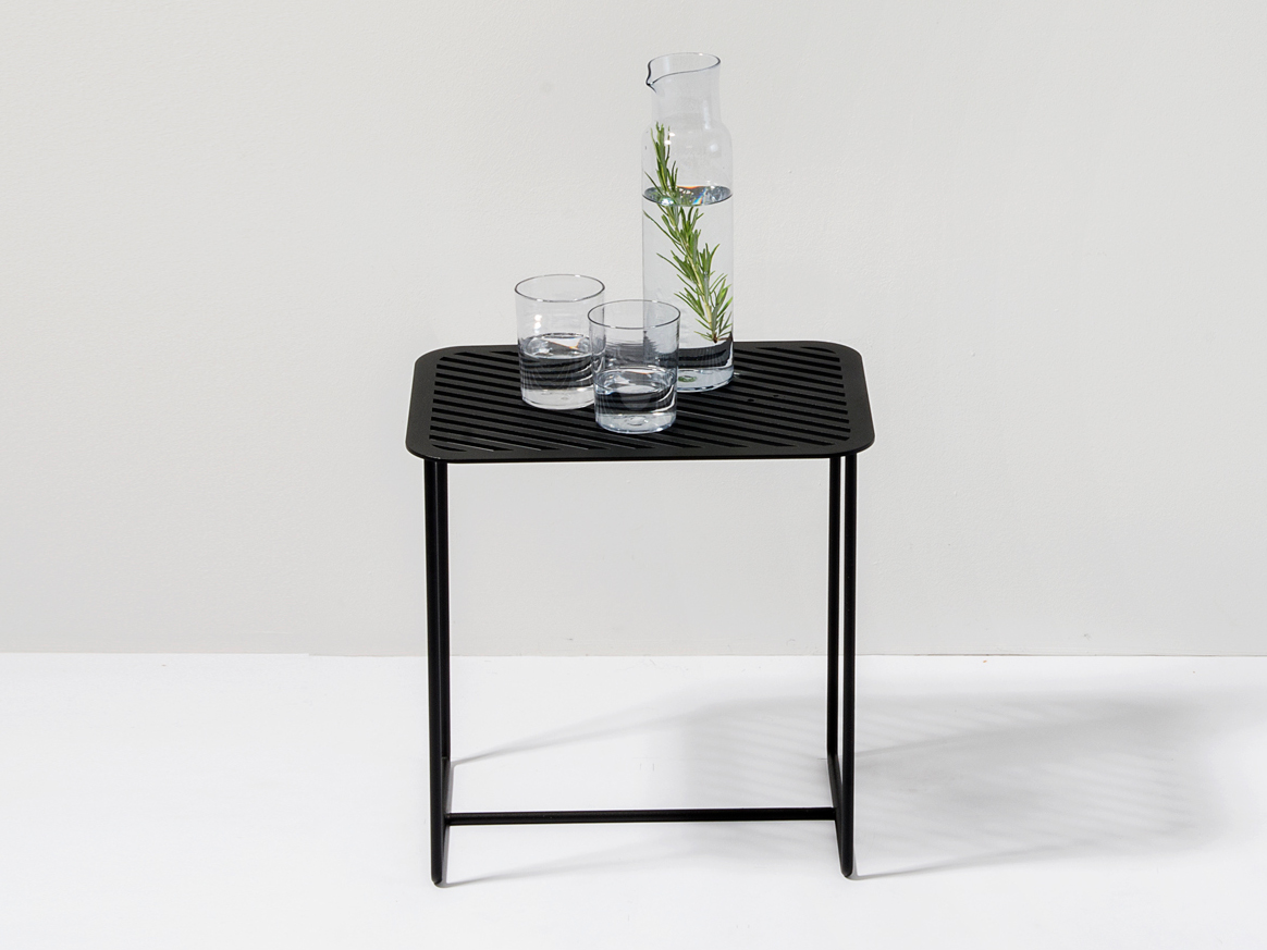 Rectangular steel sheet side table GRID SIDE TABLE #02 By weld & co