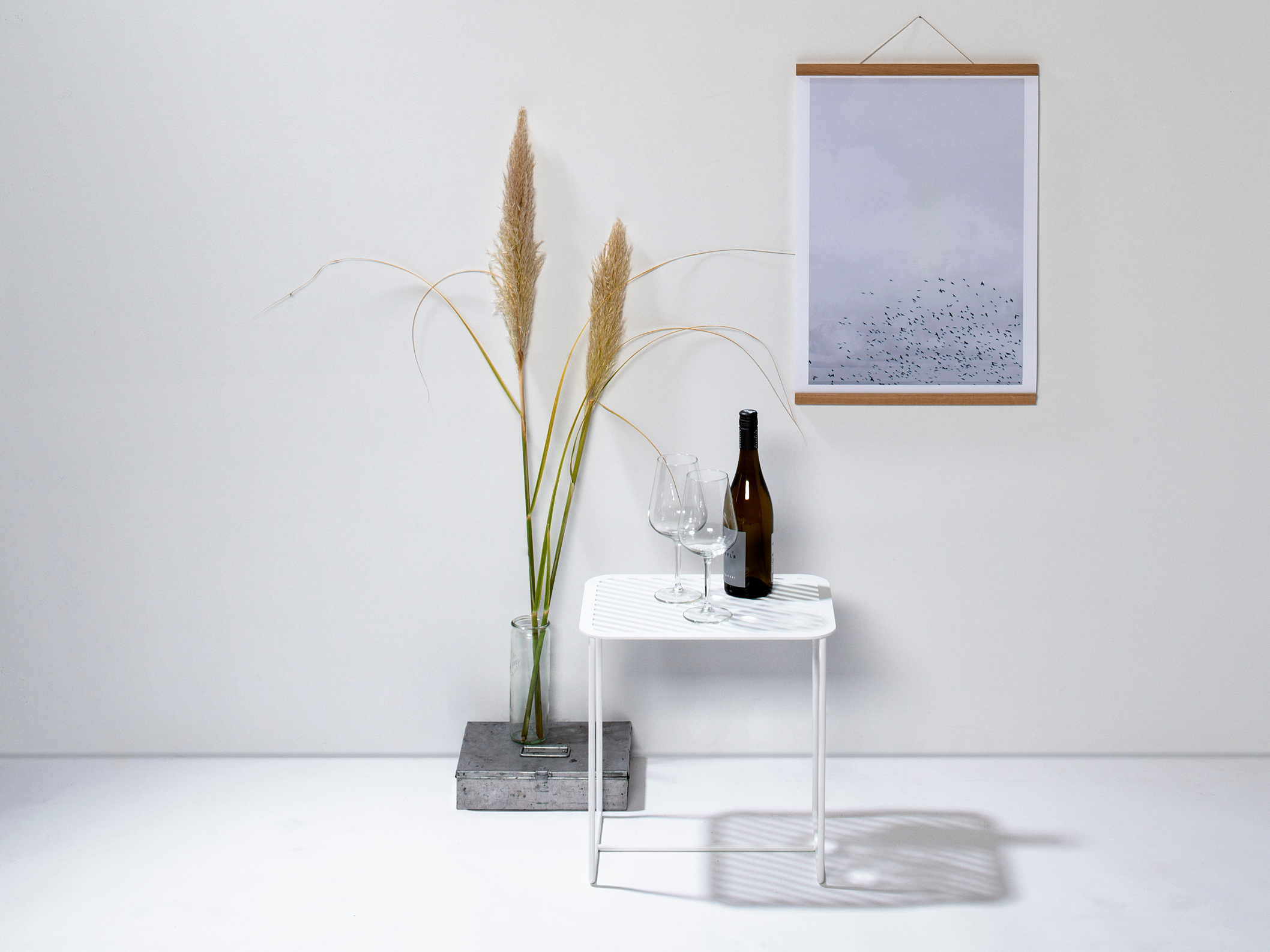 Rectangular steel sheet side table GRID SIDE TABLE #02 By weld & co
