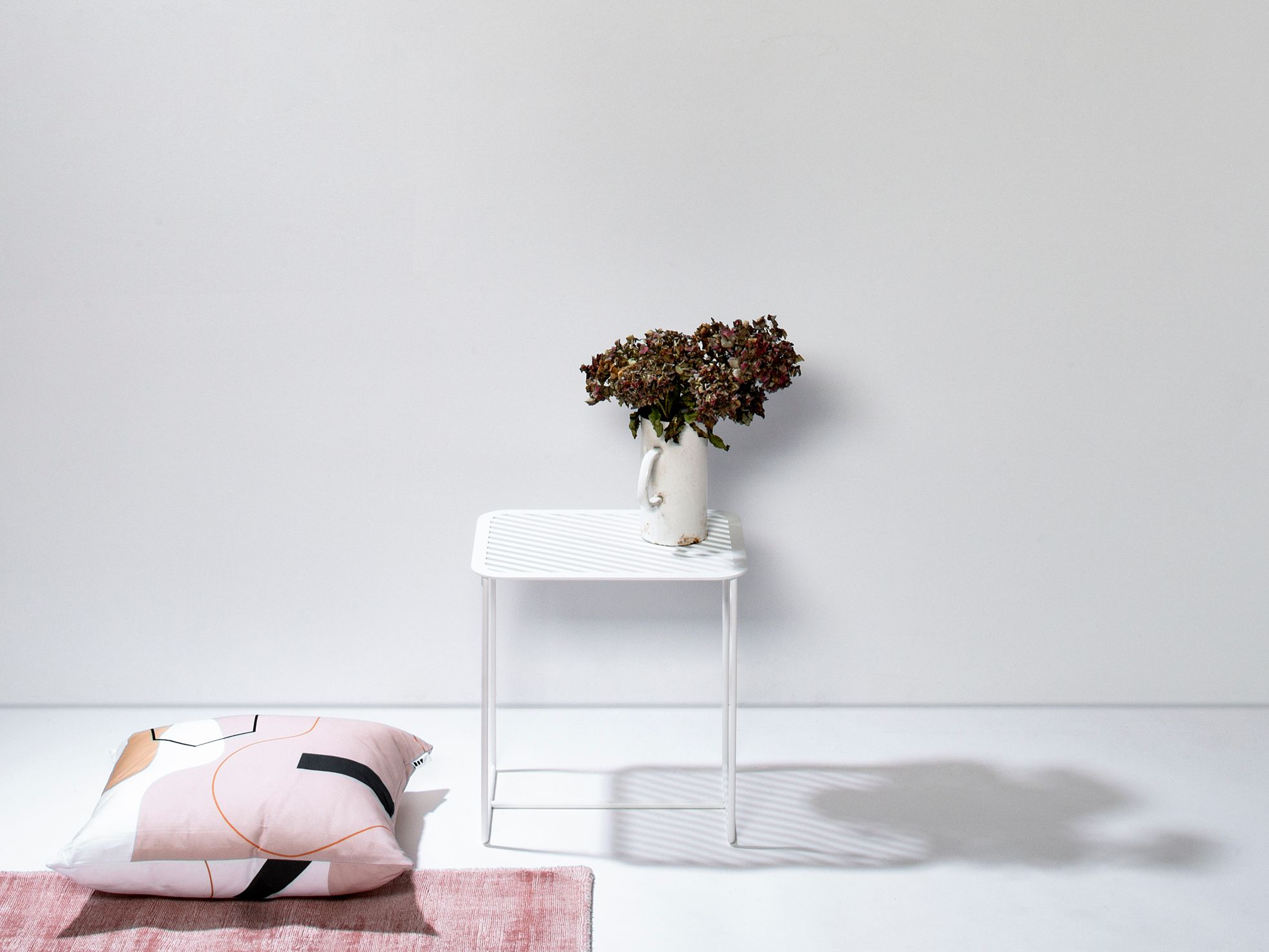 Rectangular steel sheet side table GRID SIDE TABLE #02 By weld & co