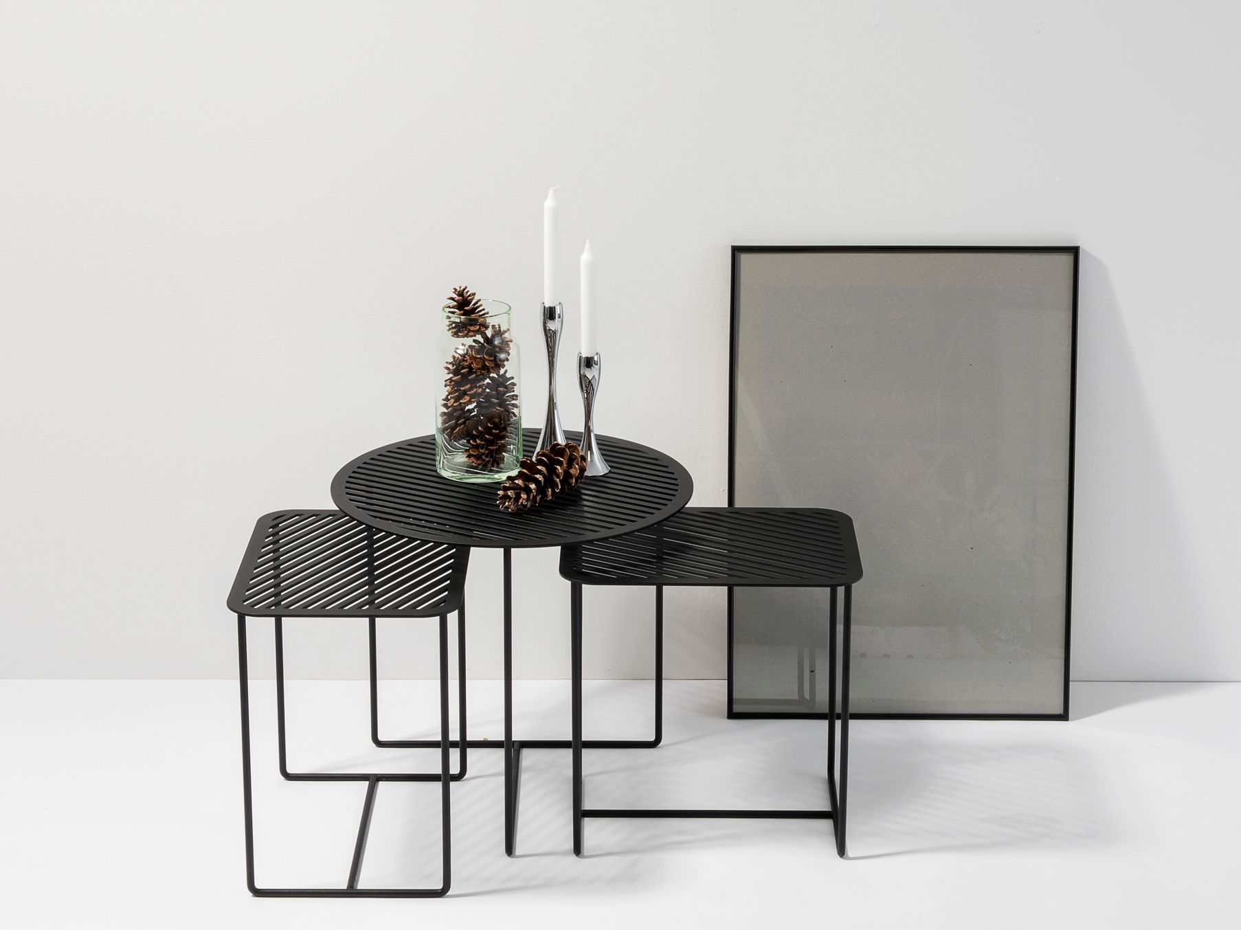 Rectangular steel sheet side table GRID SIDE TABLE #02 By weld & co