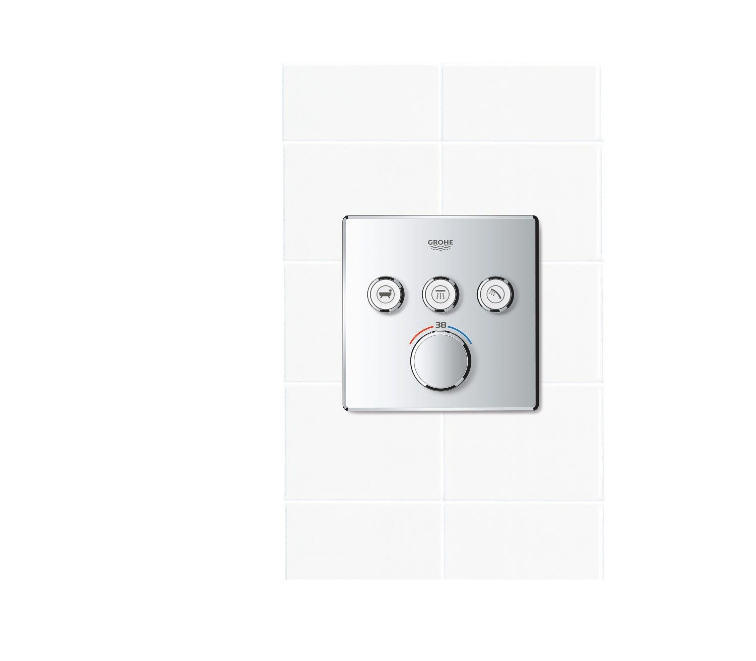 GROHTHERM SMARTCONTROL Thermostatic shower mixer with plate By Grohe