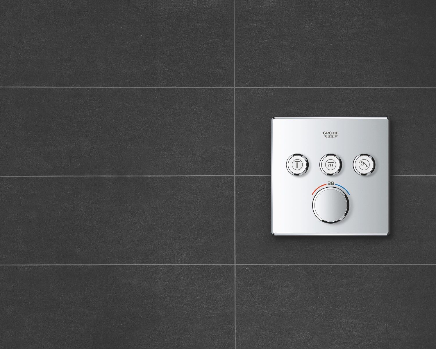 GROHTHERM SMARTCONTROL Thermostatic shower mixer with plate By Grohe