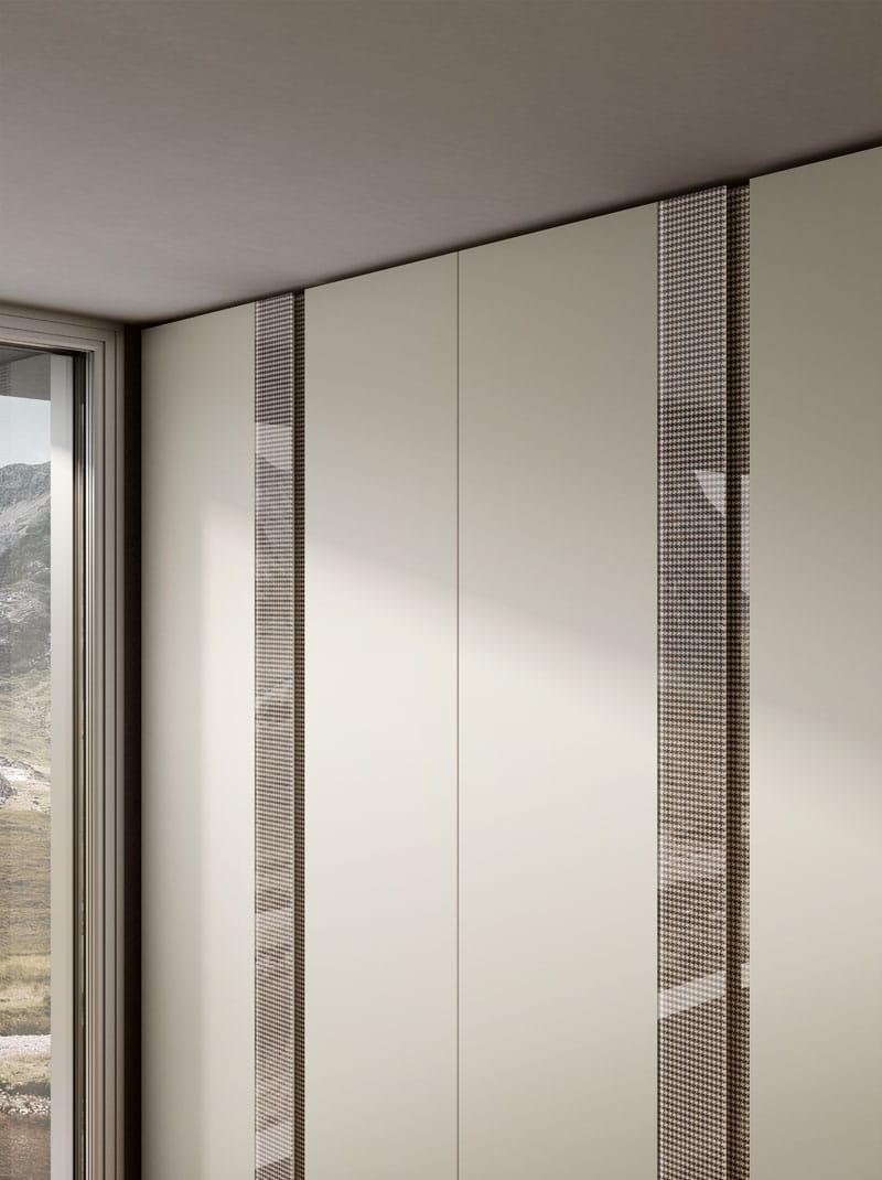 Sectional wooden wardrobe GROOVE By Lago design Daniele Lago