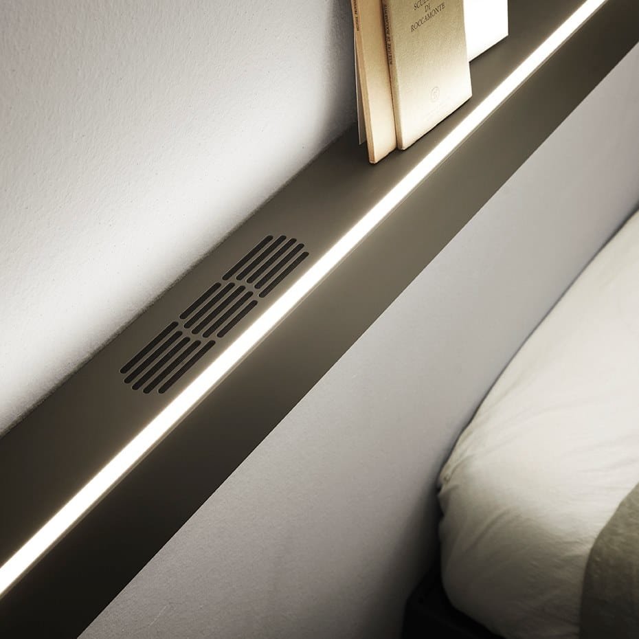 Aluminium headboard with integrated lighting GROOVE RUN By Caccaro ...
